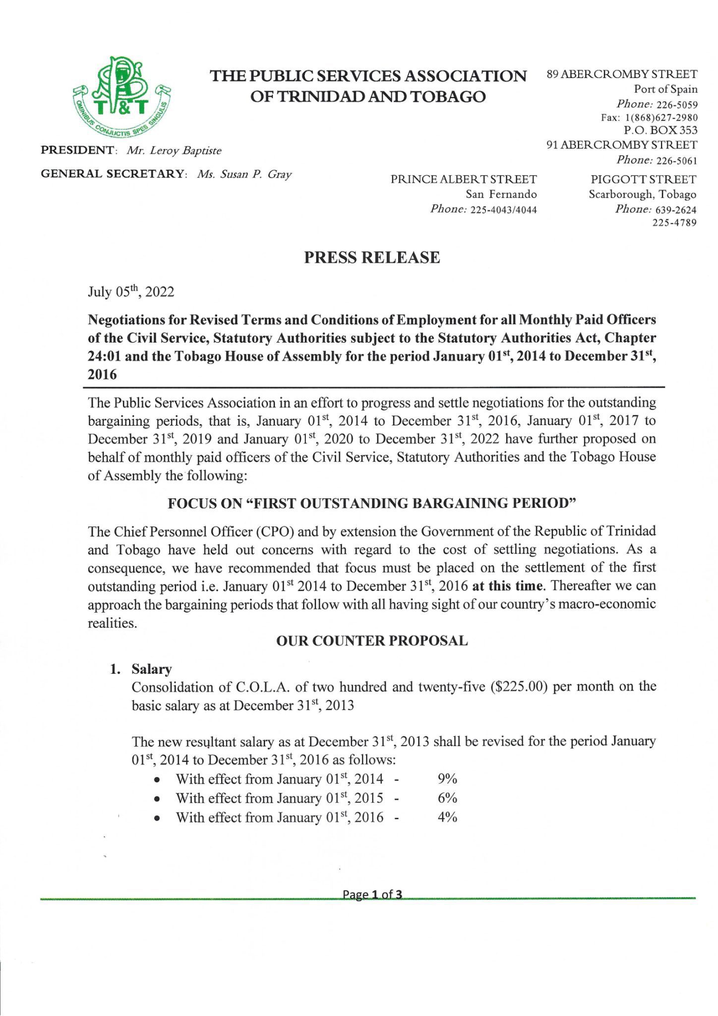 PSA Negotiations Bulletins Archives - Public Services Association