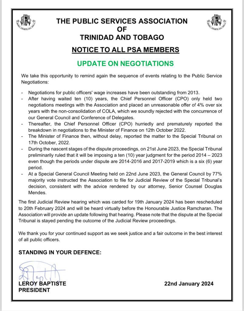 Active Negotiations - Public Services Association