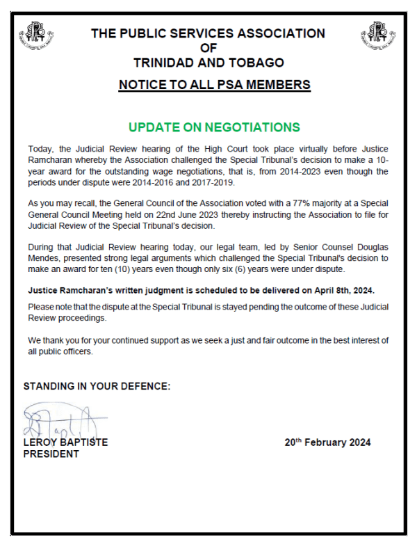 Active Negotiations - Public Services Association