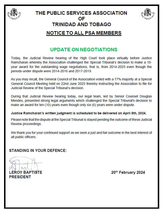 Active Negotiations - Public Services Association