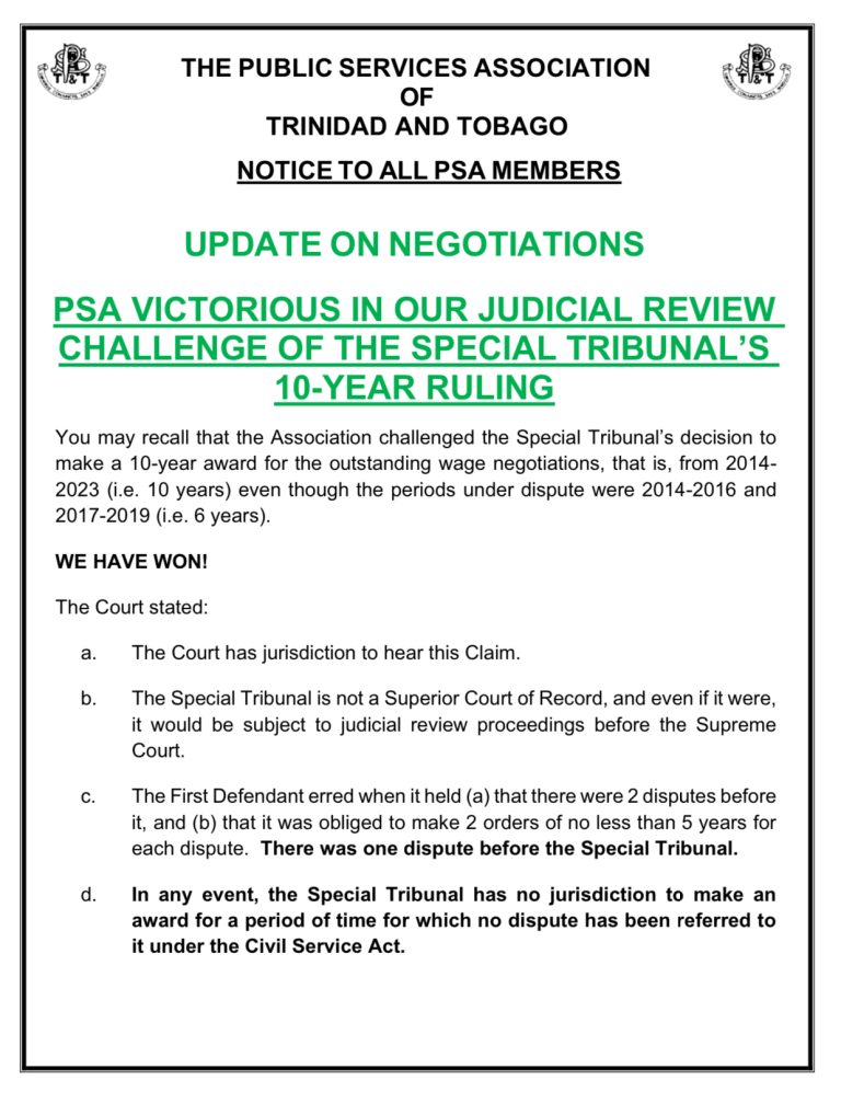 Update on Negotiations - 19th April 2024 - Public Services Association