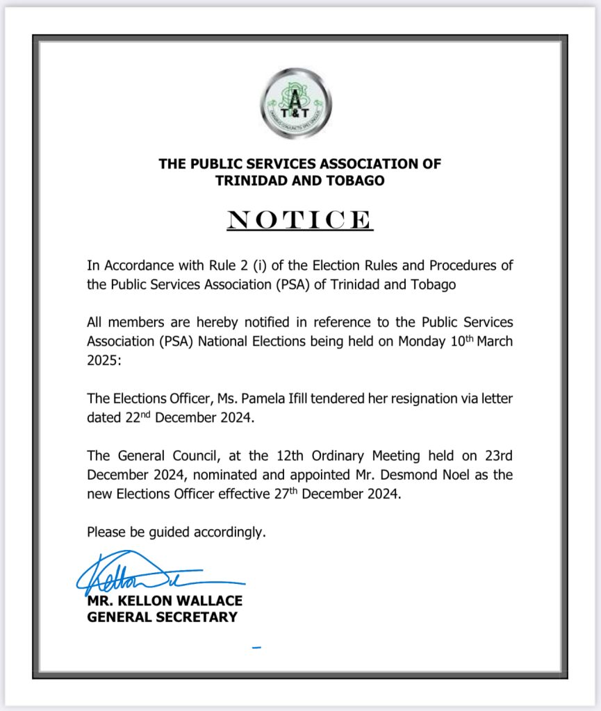 PSA National Elections Notice - 2nd January, 2025 - Public Services ...